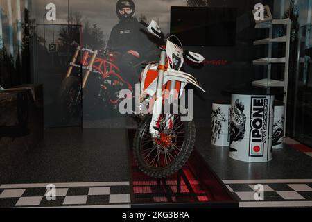 ISTANBUL, TURKEY - APRIL 23, 2022: Husqvarna motorcycle on display at ...