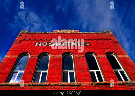 Old brick hospital building vintage health care medical facility with ...