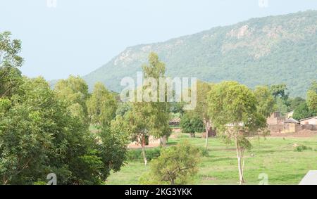 Atacora mountains, rural areas of Tangueta, trees, some buildings ...