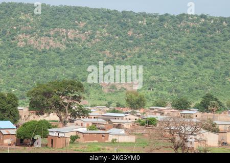 Atacora mountains, rural areas of Tangueta, trees, some buildings ...