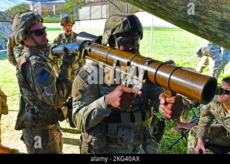 A Soldier tests the M3E1 Multi-role Anti-armor Anti-personnel Weapon ...