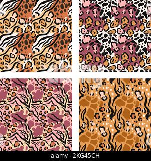 Animal mix print vector seamless pattern. Abstract background Stock ...