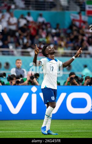 Doha, Catar. 21st Nov, 2022. Iran's TAREMI Mehdi celebrates after ...