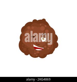 Meatball happy Emoji. ball of meat merry emotion isolated Stock Vector ...