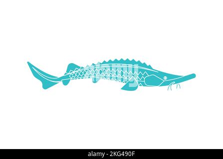 Sturgeon isolated icon. Fish sign. Vector illustration Stock Vector ...
