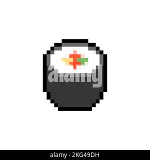 Sushi pixel art isolated. rolls 8 bit Traditional Japanese food ...