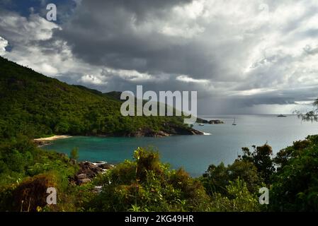 A picture of the beautiful Seychelles island in the Indian Ocean by a ...