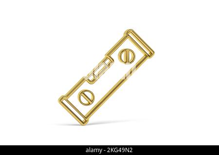 Golden 3d spirit level icon isolated on white background - 3d render ...