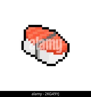 Sushi pixel art isolated. rolls 8 bit Traditional Japanese food ...