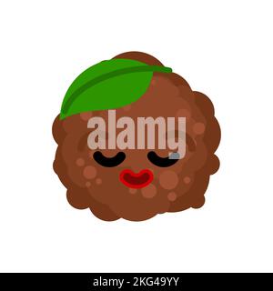 Cute flat cartoon meatball illustration. Vector illustration Stock ...