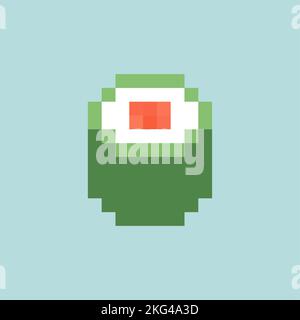 Sushi rolls pixel art isolated. 8 bit Traditional Japanese food ...