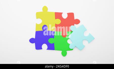 Autism symbol multicolored jigsaw puzzle isolated on white background ...