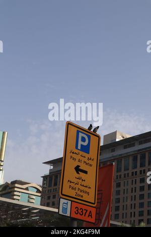 Dubai, RTA - A zone Parking Sign Board Stock Photo - Alamy