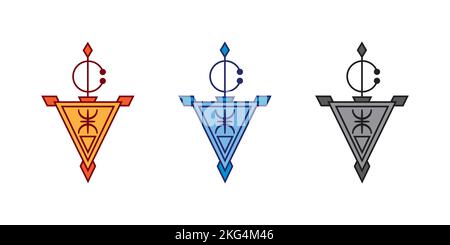 Set of Tazerzit on White Background. The Amazigh Jewelery Symbol ...