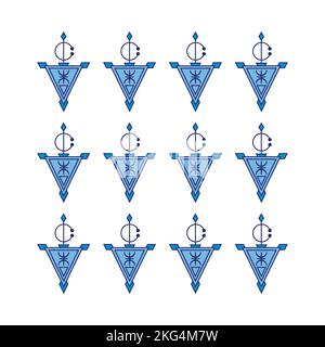 Set of Tazerzit on White Background. The Amazigh Jewelery Symbol ...