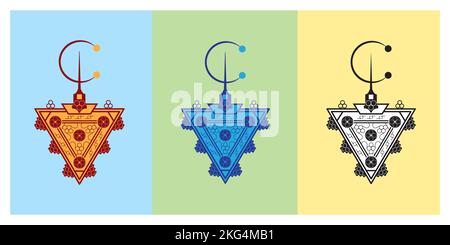 Set of Tazerzit on White Background. The Amazigh Jewelery Symbol ...