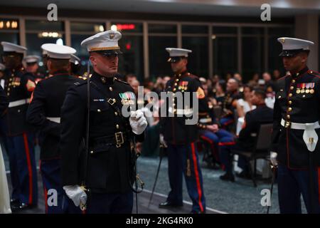 U.S. Marine Corps Capt. Nicholas Pugh, right, outgoing commanding ...