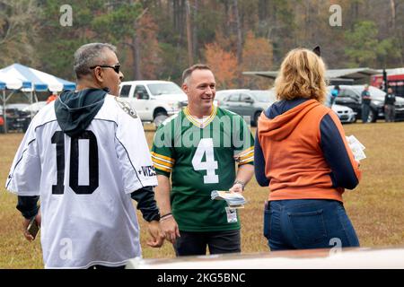 Col. Ryan Hanson, Fort Jackson garrison commander, left, and his son ...