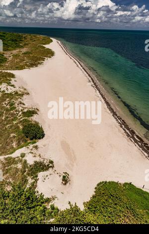 Sandy Cape lighthouse seen from the front of the lighthouse keepers ...