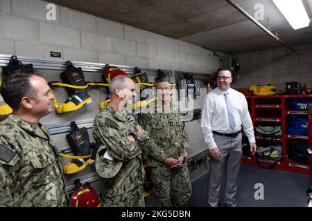 Capt. Stephen Audelo, left, Naval Education and Training Command’s ...