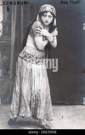 Polish film actress and singer Pola Negri in a movie scene, 1920s Stock ...