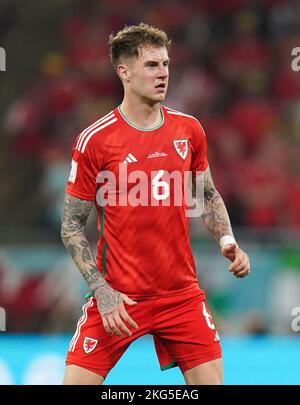 Joe Rodon during the FIFA World Cup Qatar 2022 Group B match between ...