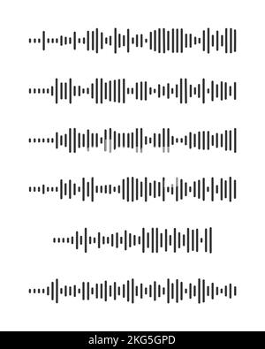 Set of sound wave icons. Pulse pictograms. Radio signal signs. Voice ...