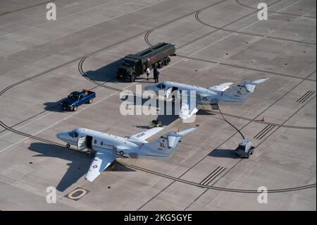 T-1 Jayhawk sit on the flight line at Laughlin Air Force Base, Texas ...