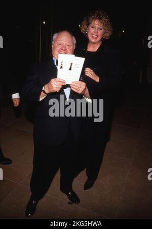 Mickey Rooney and Jan Chamberlin at the 48th Annual Golden Globe Awards ...