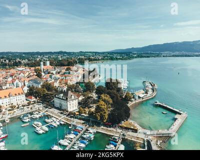 An aerial view of the borders of Lake Constance Stock Photo - Alamy
