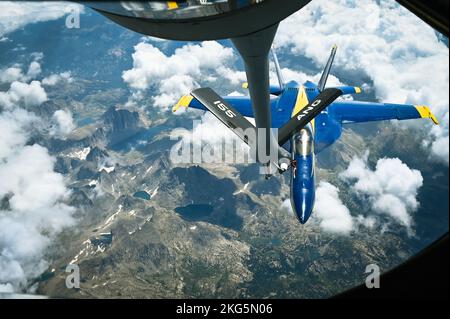 Blue Angel F/A-18E Super Hornet Number 2 on the tarmac at MCAS Miramar ...