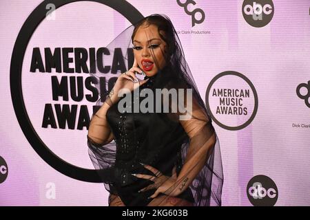 Latto attends the 2022 American Music Awards at Microsoft Theater on ...