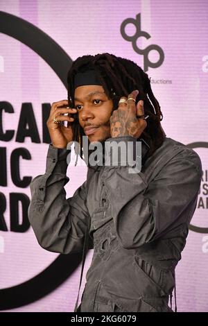 JID attends the 2022 American Music Awards at Microsoft Theater on ...