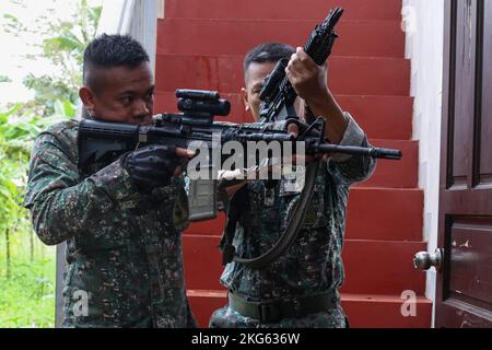 Philippine Marine Corps scout snipers and force reconnaissance Marines participate in bilateral ...