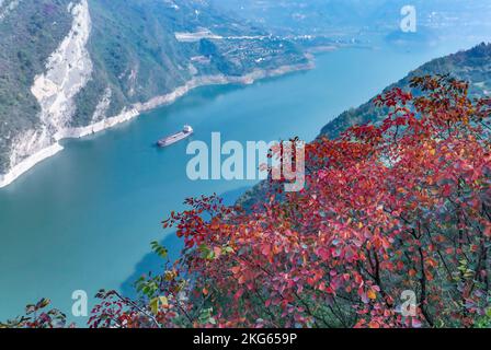 YICHANG, CHINA - NOVEMBER 20, 2022 - Cargo ships sail along the Xiling ...
