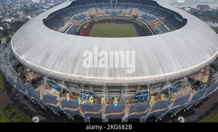 Aerial view of the Beautiful scenery Gelora Bandung Lautan Api (GBLA ...