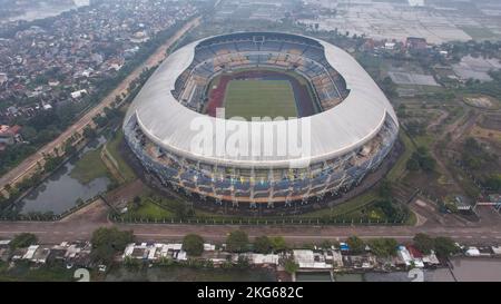 Aerial view of the Beautiful scenery Gelora Bandung Lautan Api (GBLA ...