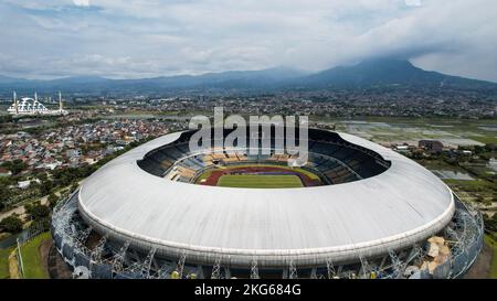 Aerial view of the Beautiful scenery Gelora Bandung Lautan Api (GBLA ...