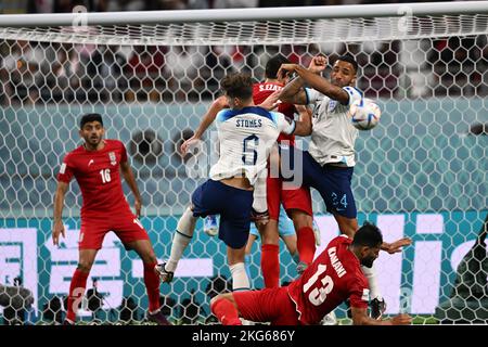 DOHA, Qatar. , . Callum Wilson 24, John Stones (DF) 5, Hossein Kanaani ...