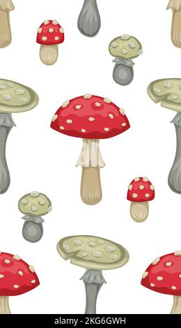 Seamless pattern with fly agarics. Vector Stock Vector Image & Art - Alamy