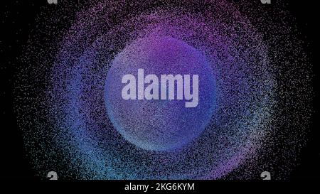 Vivid colorful powder explosion ball isolated on a black background. 8k ...