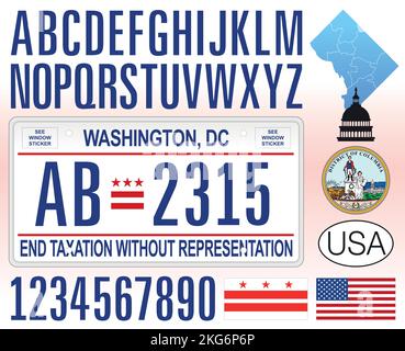 Washington DC city map USA labelled black illustration Stock Vector ...