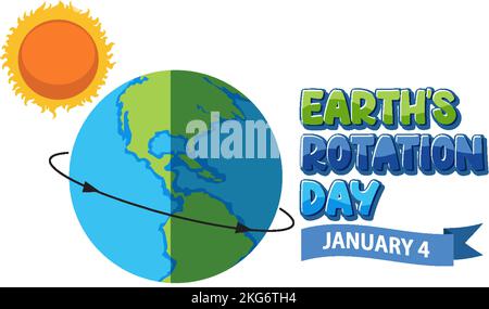 Earth Rotation Day Banner Design illustration Stock Vector Image & Art ...