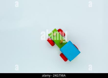 children's favorite toys: wooden trains Stock Photo - Alamy