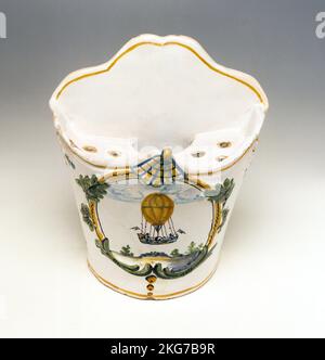Plate - Nevers Decoration representing the first ascent of Charles and ...