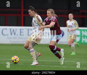 DAGENHAM ENGLAND - NOVEMBER 20 : L-R Natasha Flint of Leicester City ...