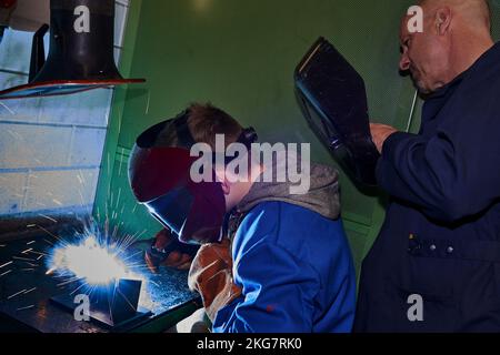 secondary school student is welding on school . 2018 holland ...