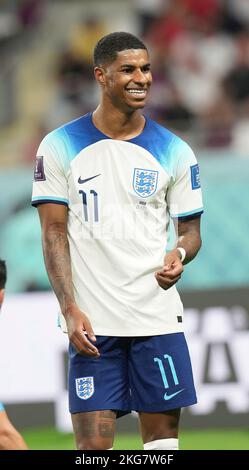 England forward Marcus Rashford (11) dribbles the ball during the ...