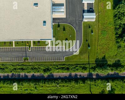 An aerial view of the Uline Warehouse Facilities in Kenosha, Wisconsin ...