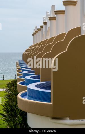 A resort hotel on Chahue Beach in the Bahias of Huatulco on the Pacific ...